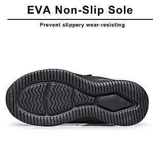 BNV Boys Girls Sneakers Kids Shoes Unisex Lightweight Breathable Athletic Running Tennis Fitness Shoes Black Big Kid Size 2