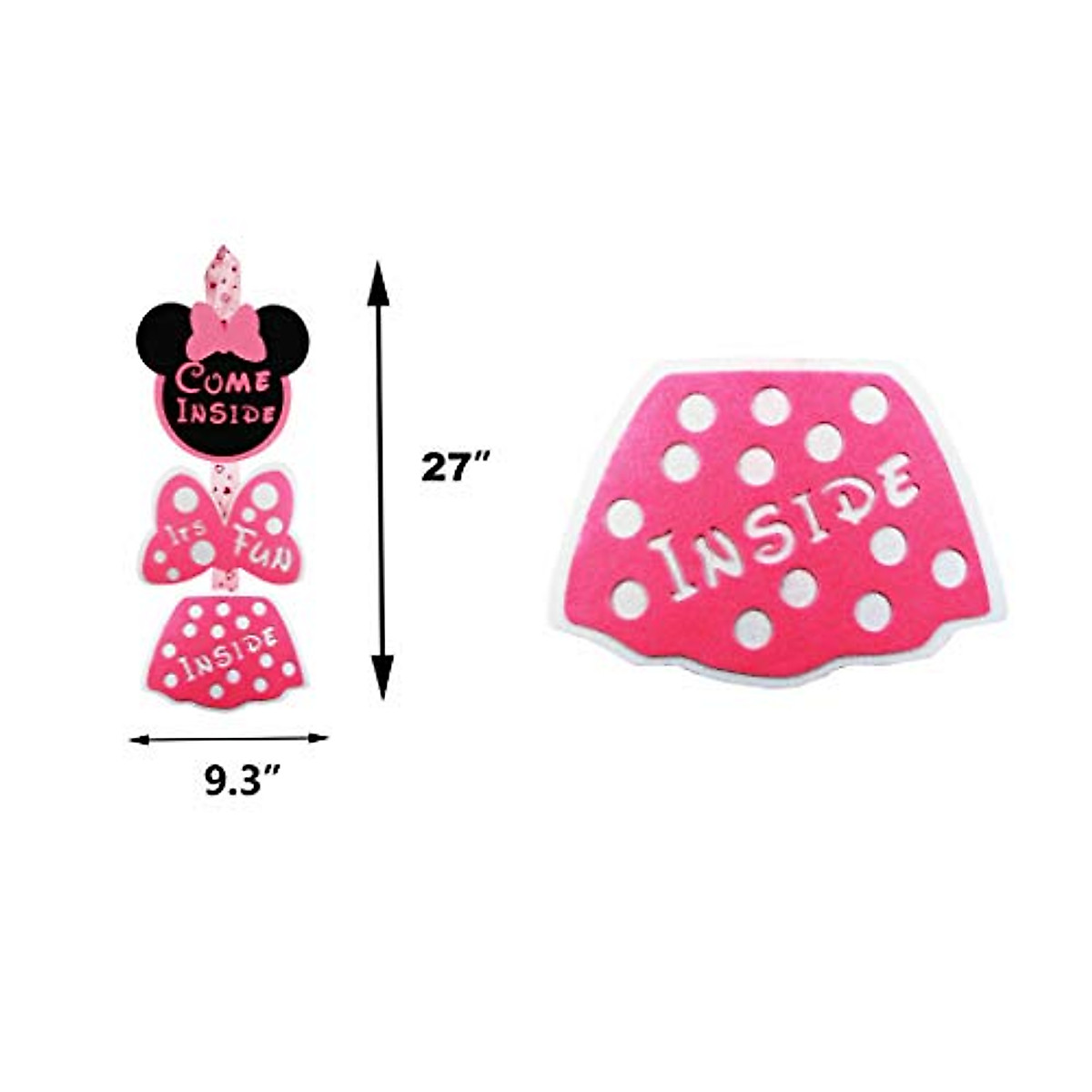 Minnie Mouse Door Sign for Girl's Birthday Party Decorations