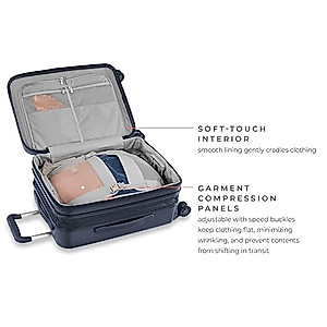 Briggs & Riley Sympatico Hardside International Spinner Luggage, Matte Navy, 21-Inch Carry-On