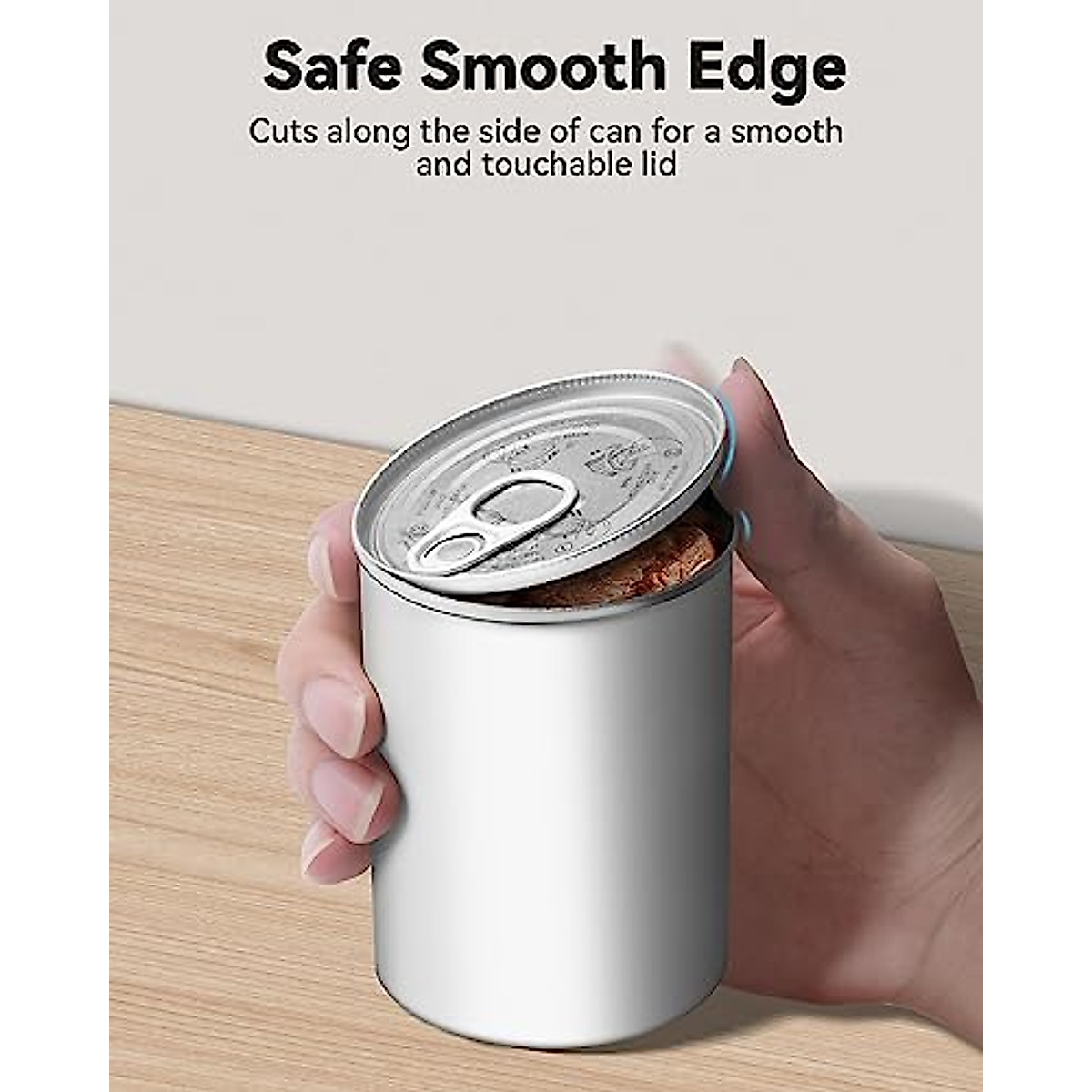 Electric Can Opener for Kitchen with Stainless Steel Blade- Portable Battery Powered Can Opener Smooth Edge, Automatic Easy Hands Free One Touch Start for Seniors with Arthritis, Left Handed, Black