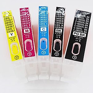 UP PGI-280XL CLI281XL Empty refillable Ink Cartridge Compatible for Canon PIXMA TS6120 TS6220 TS6320 TR7520 TR8520 8522 TR8620 TS702 TS9521C TS9520 with Permanent chip