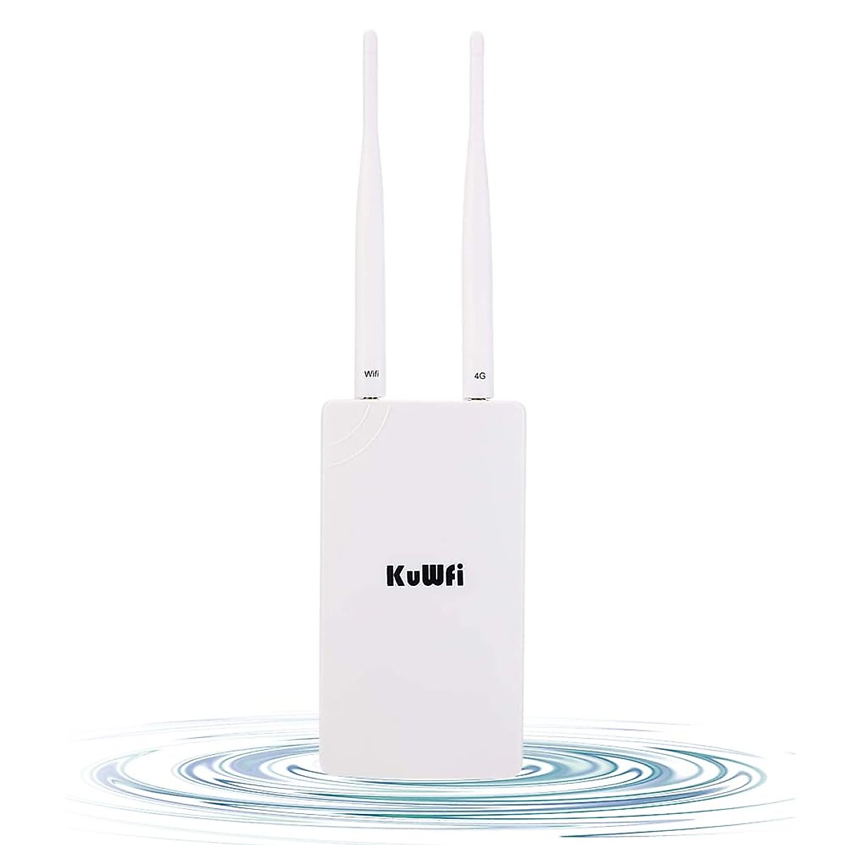 KuWFi Waterproof Outdoor 4G LTE CPE SIM Card WiFi Router 150Mbps CAT4 SIM LTE Routers Work with IP Camera or Outside WiFi Coverage with 2pcs Antenna Only Work with SIM Card Mode Not for USA