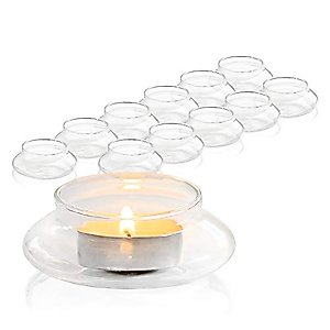 Creative Romantic Floating Tealight Candle Holder Set of 12 Clear Hard Borosilicate Glass Wedding Dinner Centerpiece Decoration
