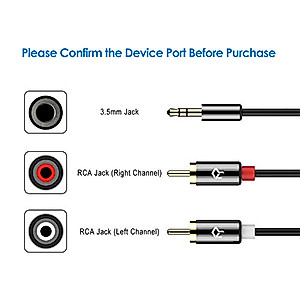 Rankie 3.5mm to 2-Male RCA Adapter Audio Stereo Cable, 6 Feet