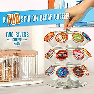 Two Rivers Coffee Decaf Flavored Coffee Pods Compatible with Keurig K Cup Brewers, Assorted Variety Pack Decaffienated Flavored Coffee, 40 Count