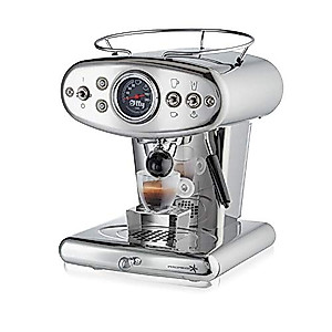 Illy X1 Anniversary 1935 Espresso Single-Serve Machine with Milk Frother Steam Wand for IperEspresso Capsules, 15bar (Stainless)