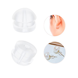 Silicone Earring Backs, Clear Earring Backings, 20PCS Soft Earring Stoppers, Safety Back Pads Backstops, Earring Stopper Replacement for Fish Hook Earring Studs Hoops