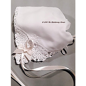 Angel Lace Christening Handkerchief Bonnet