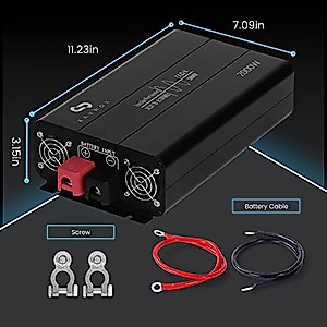 KAUWOX 12V 2000W Solar&Wind Power Pure Sine Wave Inverter, 4000W Peak Power 12V DC to 120V AC Converter for Home, RV, Truck, Off-Grid Solar Power Inverter