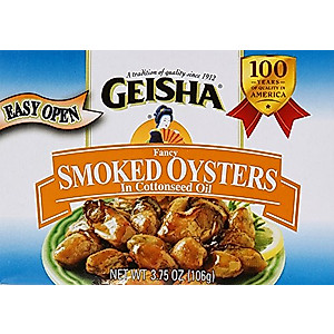 Geisha Fancy Smoked Oysters In Cottonseed Oil, 3.75 oz