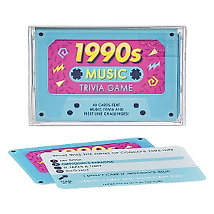 Ridley’s 1990s Music Trivia Card Game – Quiz Game for Adults and Kids – 2+ Players – Includes 40 Cards with Unique Questions – Fun Family Game – Makes a Great Gift