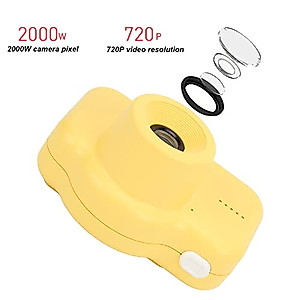Zyyini Kids Camera, 2 Inch IPS Mini Digital Children's Camera Dual-Camera Cartoon Video Player,with Cute Animal Style Silicone Protective Cover, for Girls Boys(Yellow Duck)