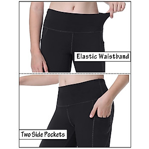 Heathyoga Girls Leggings with Pockets Girls Yoga Pants Athletic Leggings for Girls Dancing Leggings Workout Leggings Black