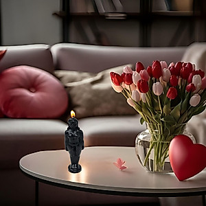 Vrinda® Unique Decorative Candle Lady – Rituals, Magic, Home Decor, Room Decor, Halloween, Spell Casting - Handcrafted Unscented Candle Sculpture for Healing & Aromatherapy – Approx. 7" (Black)