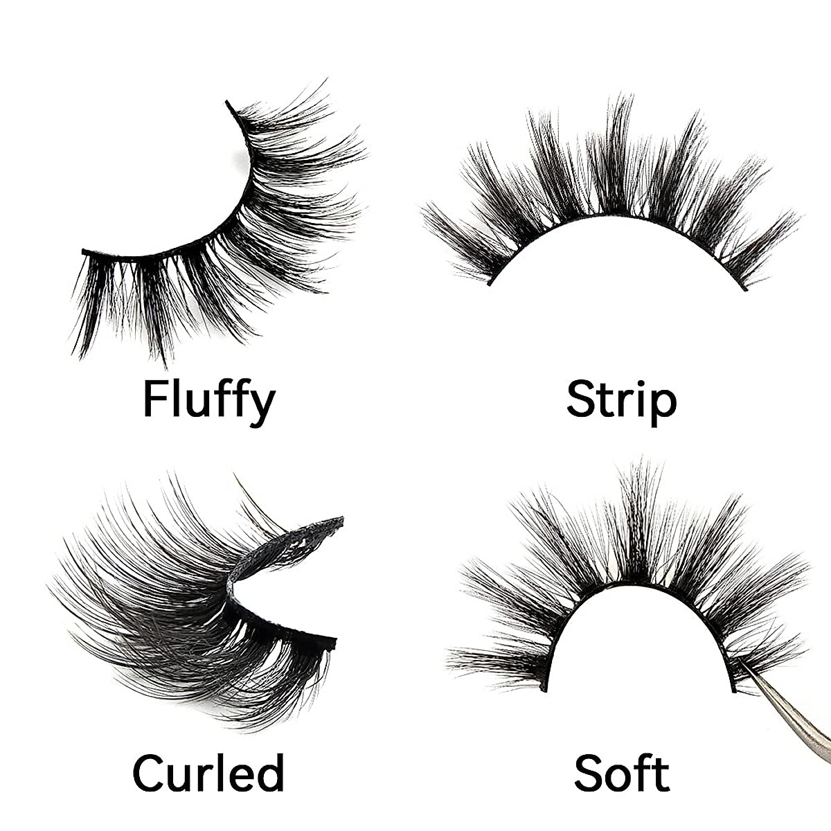 Brieve 18mm 5 Pairs 3D False Eyelashes Pack Fluffy Thick Curled Faux Mink Lashes Strip Lash Natural Look Makeup Tools(3DX05)