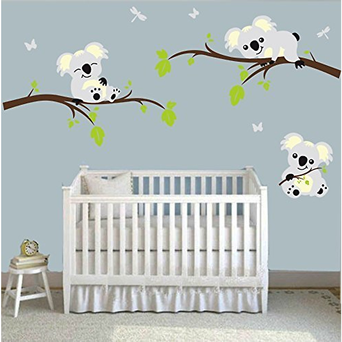 Large Koala Tree Branch Wall Decals DIY Wall Decals Peel and Stick Wall Sticker Nursery Baby Room Wall Stickers Wall Art Home Decor, 78"W x 42.5"H
