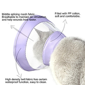 QIYADIN Soft Cat Cone, Adjustable Cat Recovery Collar After Surgery, Breathable E-Collar for Cats and Dogs, Pet Elizabethan Collar to Stop Licking and Scratching Wounds
