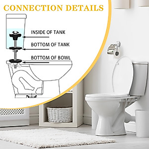 2PCS Universal Toilet Seat Bolts Kit, Heavy Duty Toilet Tank Bolts Replacement, Waterproof Stainless Steel Toilet Seat Screws and Rubber Washers Gaskets with Extra Long Nut