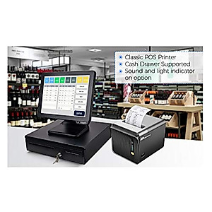 Meihengtong 3'1/8 80mm Thermal Receipt Printer, 250mm/s POS Printer with Auto Cutter, USB Serial Ethernet LAN Windows Driver ESC/POS RJ11 RJ12 Cash Drawer, Support Windows/Mac, not Work with Square