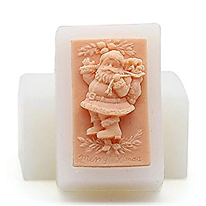 2 Pack Silicone Mold Xmas Sets, Santa Claus and Christmas Tree Shape Craft Art Silicone Soap Mold, Craft Molds DIY Handmade Soap Gifts - Soap Making Supplies by YSCEN