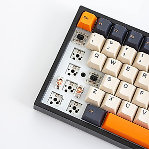 YUNZII KC84 84 Keys Hot Swappable Wired Mechanical Keyboard with PBT Dye-subbed Keycaps, Programmable, RGB,NKRO,Type-C Cable for Win/Mac/Gaming/Typist (Gateron Red Switch, Carbon Retro)