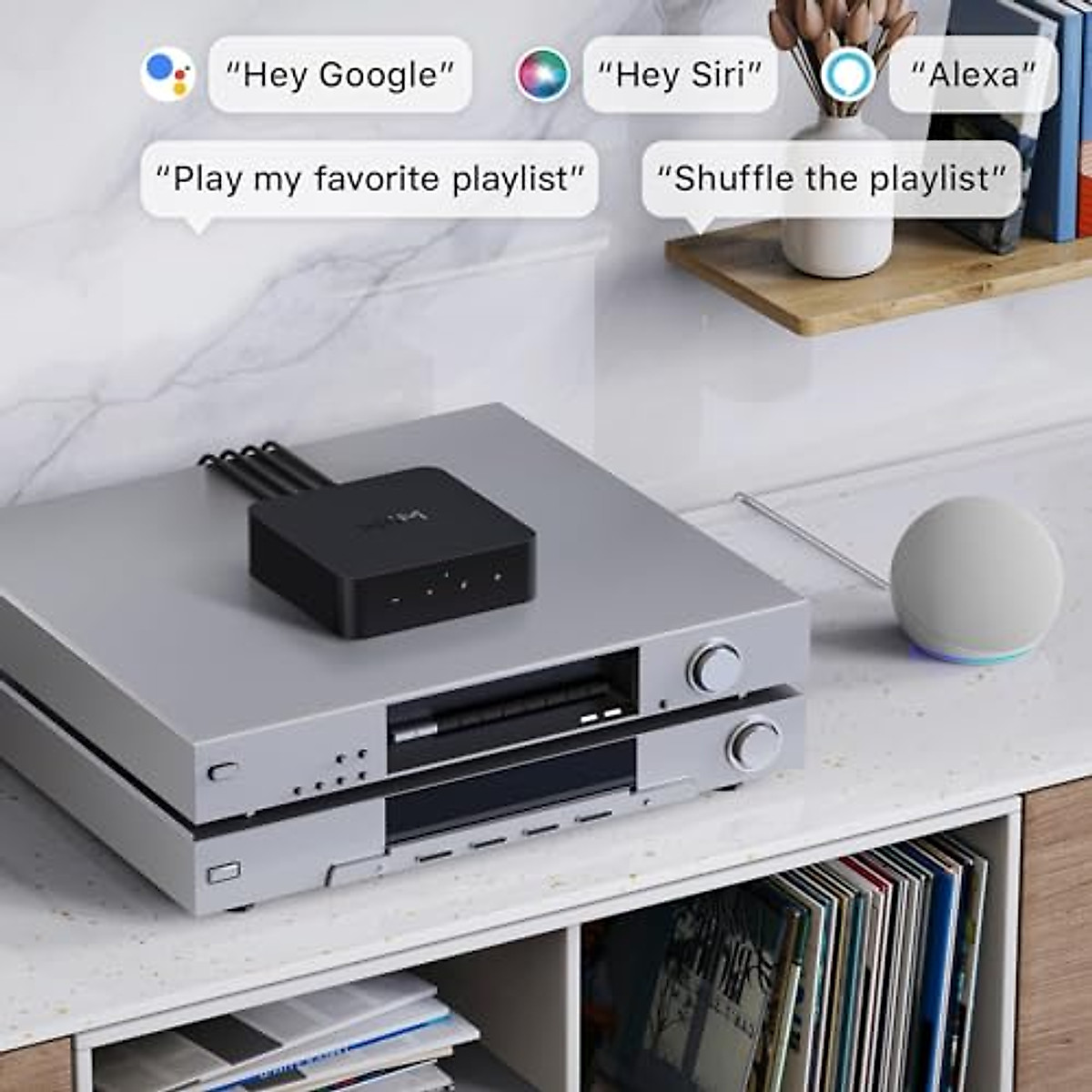 WiiM Pro Plus AirPlay 2 Receiver, Google Cast Audio, Multiroom Streamer with Premium AKM DAC, Voice Remote, Works with Alexa/Siri/Google, Stream Hi-Res Audio from Spotify, Amazon Music, Tidal and More