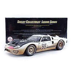 1966 Ford GT-40 MK II #98 White with Black Hood After Race (Dirty Version) 1/18 Diecast Model Car by Shelby Collectibles SC432