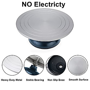 HighFree Large 12 inch Sculpting Wheel, Heavy Duty Banding Wheel All Metal Construction Turntable with Ball Bearings