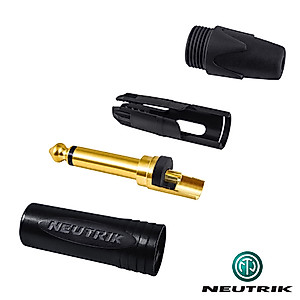 WORLDS BEST CABLES 1 Foot – TS to RCA Cable – Mogami 2964 Audio Interconnect Cable & Neutrik NP2X-B & Amphenol ACPL-CBK Gold Plugs - CUSTOM MADE