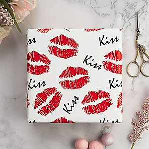 WRAPAHOLIC Wrapping Paper Sheet - Red and Pink Design for Valentine's Day, Birthday, Holiday, Wedding, Baby Shower - 1 Roll Contains 6 Sheets - 17.5 inch X 39.3 inch Per Sheet