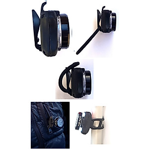 FREE LIGHT LED Bicycle Lights, Front and Rear Bike Lights Set, Black Aluminum Alloy and Durable Plastic, 4 Light Functions, 2 USB Cables Included and 4 Straps.
