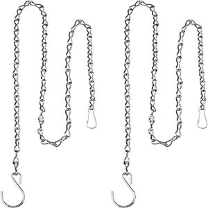 EBOOT 2 Pack 35 Inch Hanging Chain for Bird Feeders, Planters, Lanterns and Ornaments (Silver)