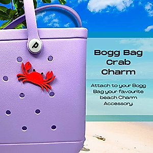 BOGLETS - Crab Charm Compatible with Bogg Bags, Simply Southern Totes, and Other Similar Beach Bags (Crab)…