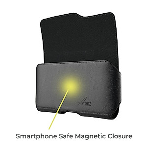 For Motorola Edge 30 Fusion, Moto G7 Plus, Moto G7, Moto G7 Optimo, G7 Play, ThinkPhone, Moto G5 Plus G5S Plus, Moto G6, G6 Play, G6 Plus, One Zoom, Leather AGOZ Pouch Case Holster Belt Clip and Loops