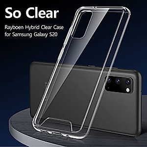 Rayboen for Samsung Galaxy S20 Case/Galaxy S20 5G Case Crystal Clear Non-Slip Shockproof Slim Protective Cover, Hard PC Back Soft TPU Frame Phone Case for Galaxy S20