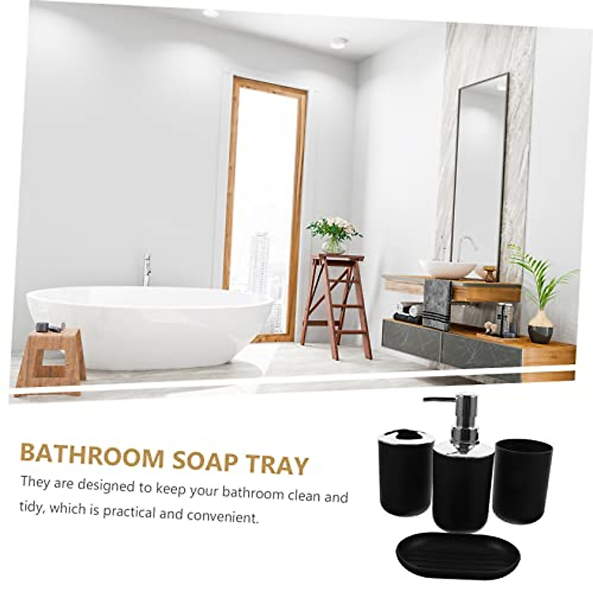 RORPOIR 1set Bathroom Set Soap Makeup Accessories Tumbler Rinsing Cup Bath Accessories Bathing Accessories Cotton Swabs for Makeup Make up Kit Toilet Tray Dressing Table Plastic Simple