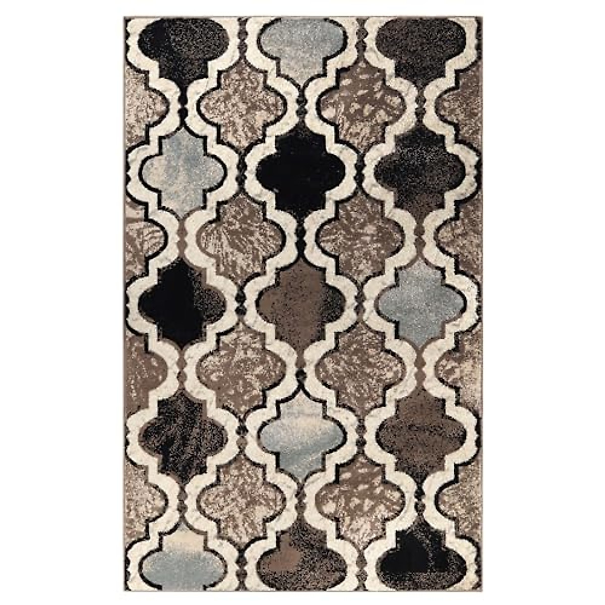 Superior Indoor Large Area Rug, Jute Backed, Perfect for Living/Dining Room, Bedroom, Office, Kitchen, Entryway, Modern Geometric Trellis Floor Decor, Viking Collection, 9' x 12', Ivory