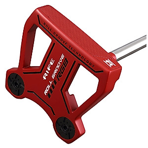 Rife Golf Roll Groove Technology Series Right Handed Red RG8 Full Exotic Mallet Putter Precision Milled Face Edge and Cavity Ensures an Ideal Weight Balance (Right, 34")