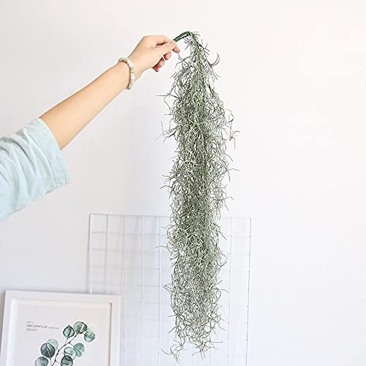 HXSCOO Artifical Plants Plastic Green Wall Hanging Air Vine Fake Grass Rattan Plant Wedding Christmas Scene Layout Home Garden Decor (Color : A)