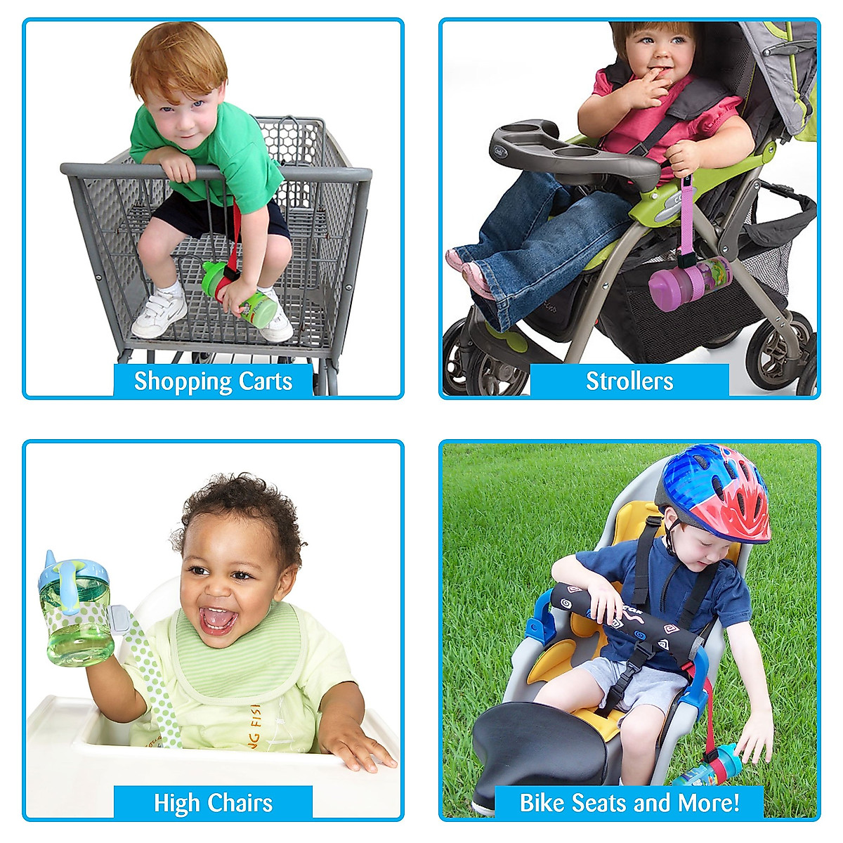 PBnJ Baby SippyPal Sippy Cup Holder Strap Leash Tether (ABC 2-Pack)