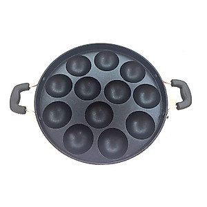 Nonstick Appam Patra Paniyaram Appam Pan with Stainless Steel Lid Aebleskiver Pan Ebelskiver Pan Pancake Pan Appachetty Paniyaral Pan