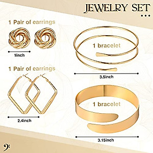 Jadive 5 Pcs Women Gold Clutch Purse Metallic Handbag Evening Purses Bag for Wedding Vintage Banquet Handbag Retro Earrings Arm Cuff Bracelet Jewelry Set