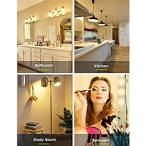 XININSUN Dimmable Half Chrome Light Bulb,6W (60W Eqv.), Anti Glare LED Light Bulbs,G25 Globe Light Bulbs,E26 G80 Silver Dipped Bulb for Bathroom, Vanity, Mirror,2700K Warm White,4Pcs