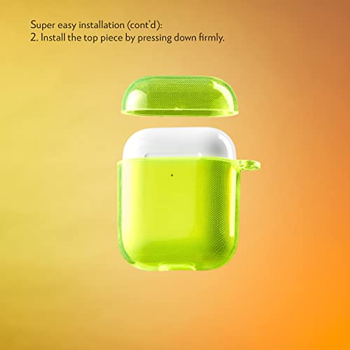 SteepLab Neon Highlighter Case for AirPods (1st Gen & 2nd Gen) - The Grippy Jelly Case Cover (Conspicuous Neon Yellow)