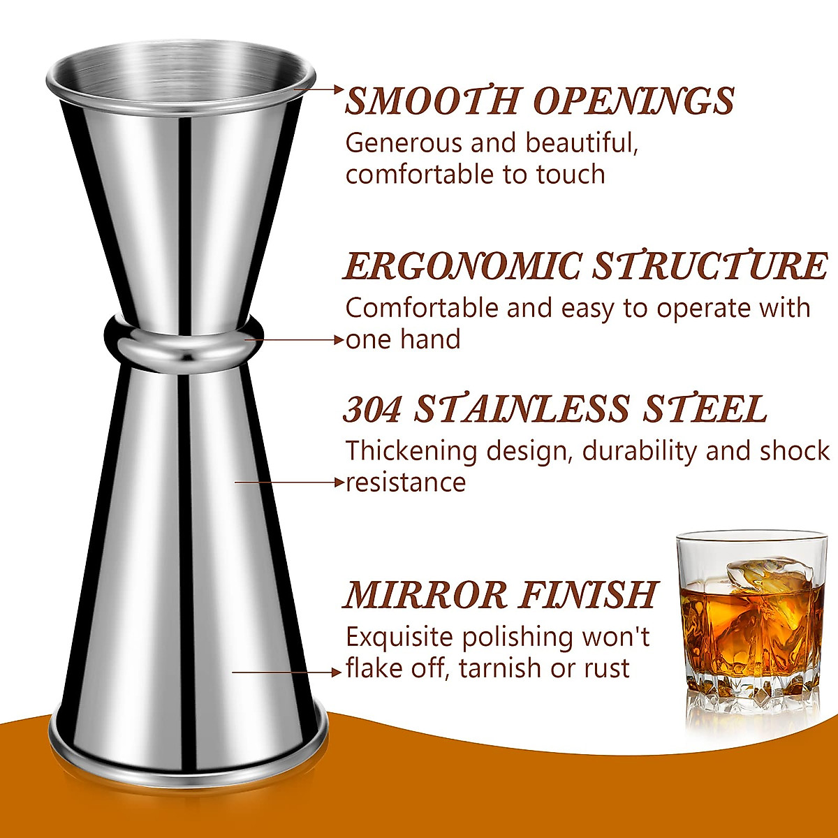 6 Pieces Jigger for Bartending Double Cocktail Japanese Jigger 2 oz 1 oz Stainless Steel Shot Glass Measuring Cup for Home Bar Drink Kitchen Bartender Tools