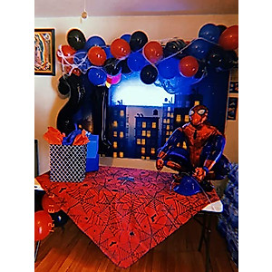 Super Hero City Photography Backdrop Beautiful Moon Supermen Theme Background Boy Birthday Party Banner Photo Studio Props Vinyl 7X5FT