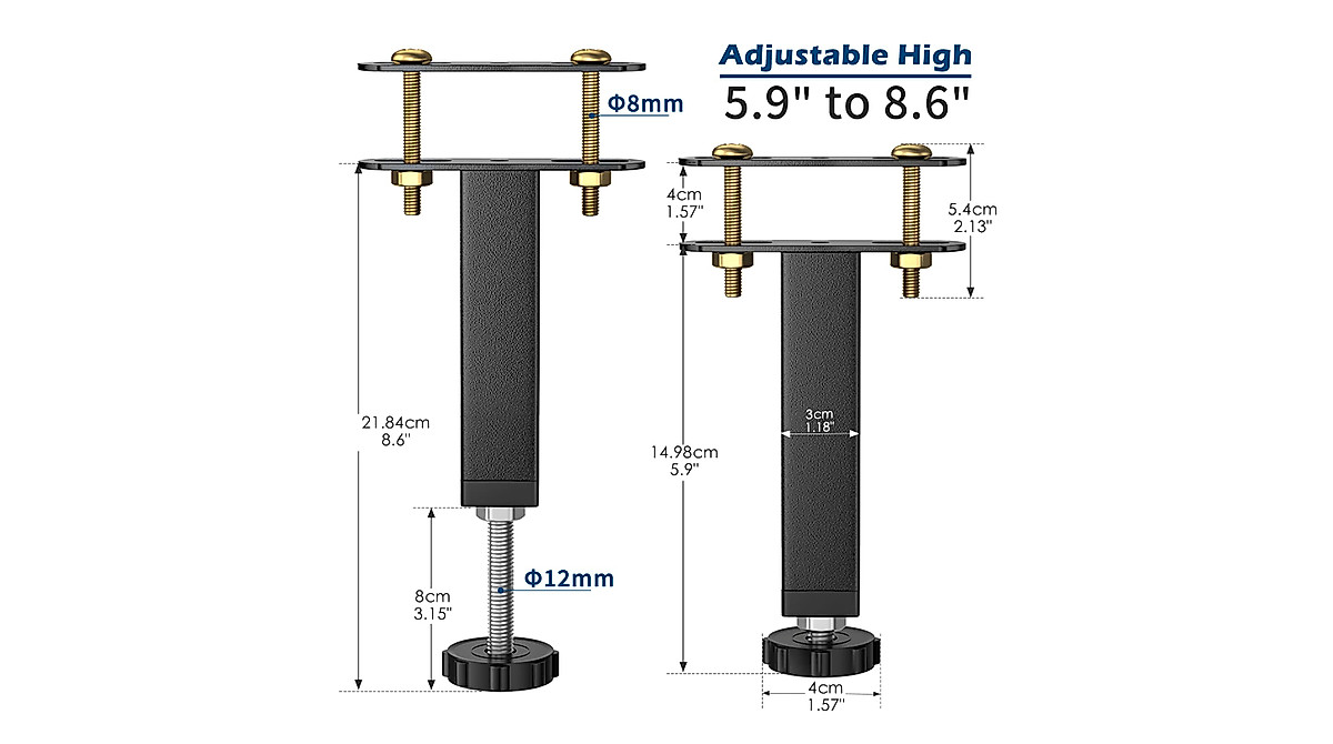 VETIN 4PCS Adjustable Bed Support Legs | Heavy Duty Steel Frame Support