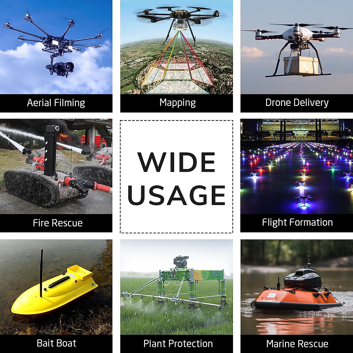 Radiolink Crossflight Flight Controller, OSD Integrated 10CH PWM Output FC with 2-12S Module Power, Vibration Damping by Software for FPV Drone/3-8 Axis/VTOL Plane/Helicopter/Car/Boat/Submarine/Robot