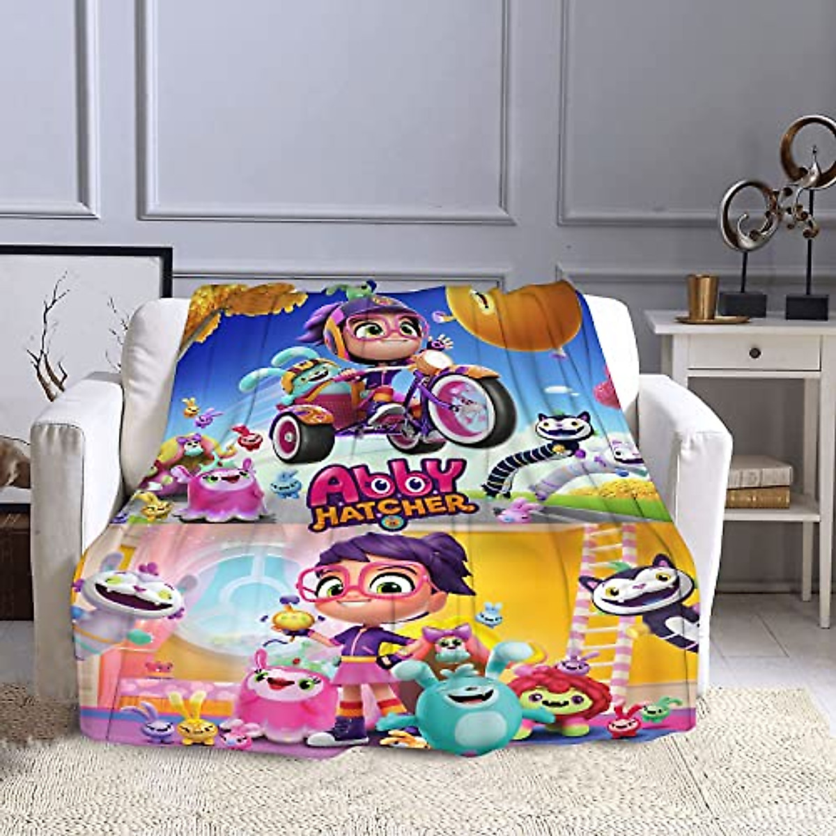 GOKSOY NIAXAUYT Cartoon Printing Throw Blanket All Seasons Flannel Fleece Blanket Soft and Warm Plush Blankets for Couch Sofa Bed Camping Travel 40''x50''