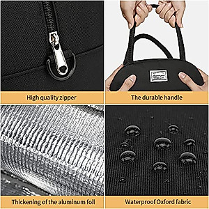 Mountain guest Lunch Bag Reusable Insulated Cooler Lunch Box Adult Water Resistant Tote Lunch Bag for Women/Men Work Picnic Beach or Travel (Black)